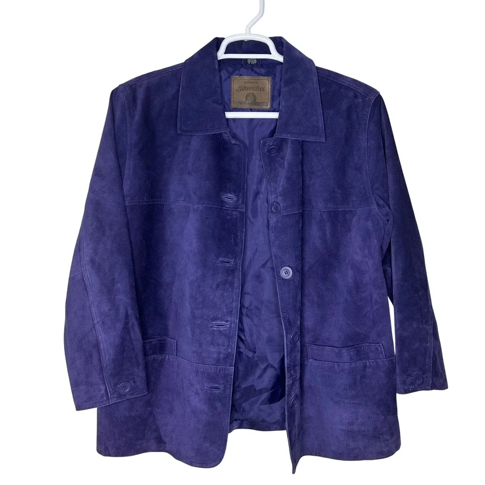 Vintage | Jackets & Coats | Vintage St Johns Bay Suede Leather Coat ...
